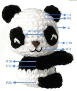 Panda Amigurumi Chaveiro Receita de PDF Grátis